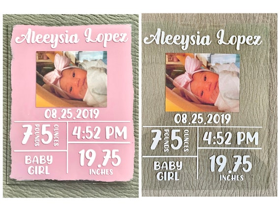 Personalized Baby Birth Stat Plaque Boy and Girl Newborn - Etsy
