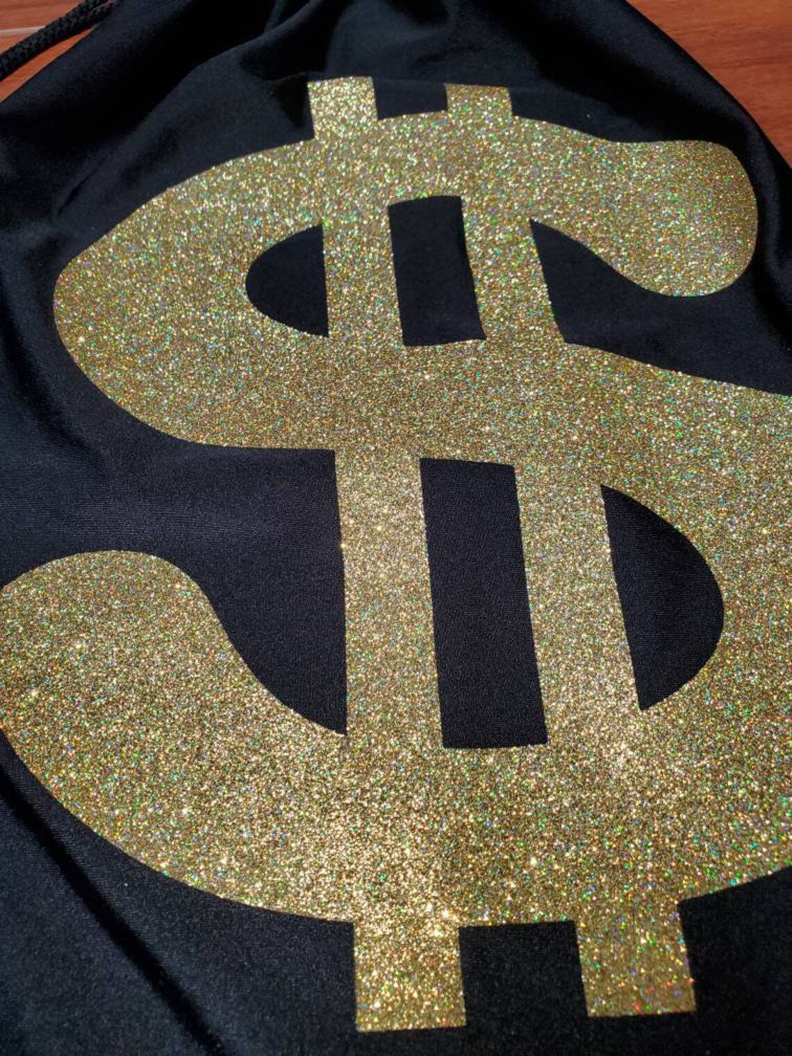 Black Gold Sparkly Shiny Glitter Money Dollar Sign Entertainer - Etsy