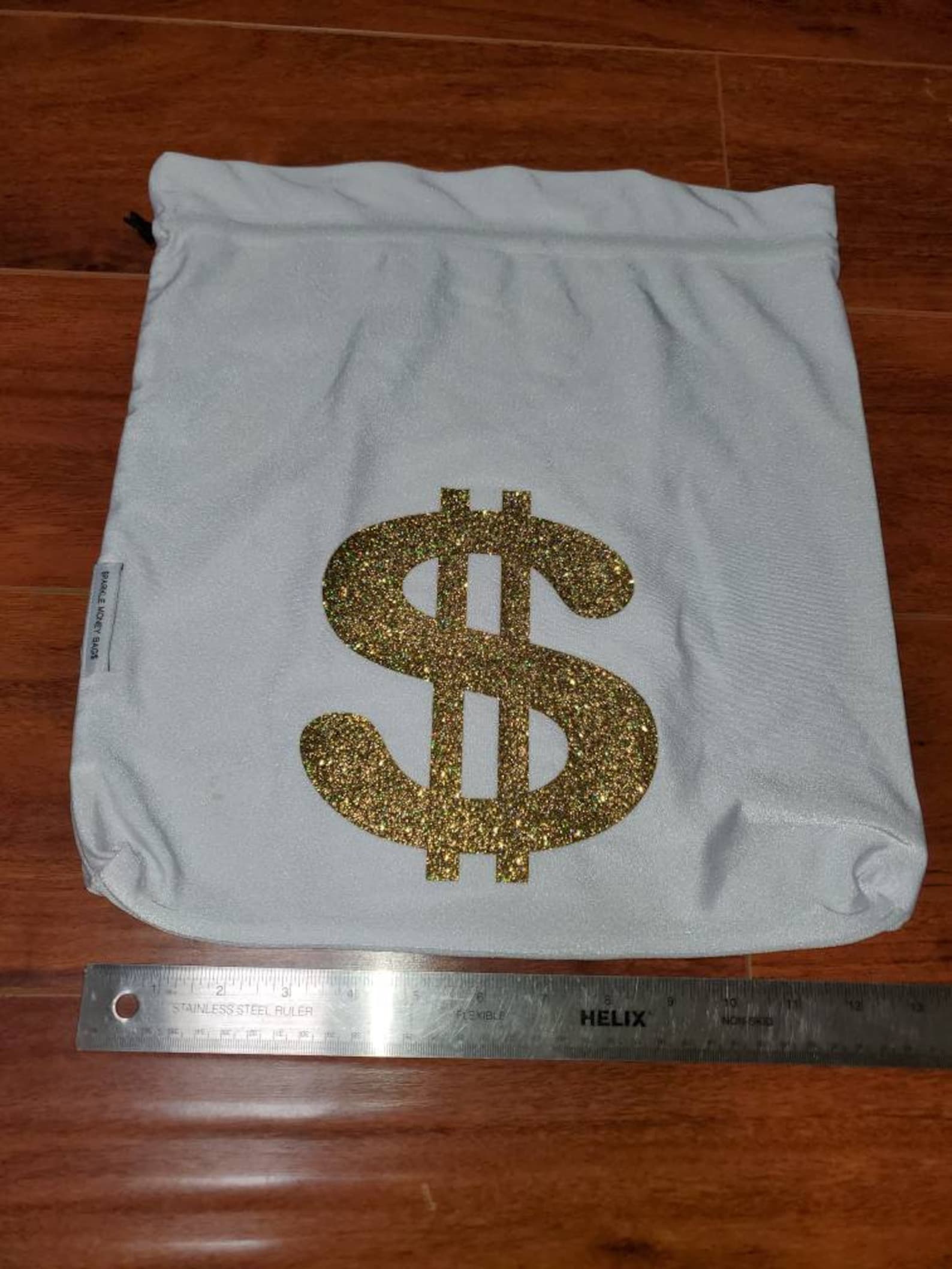 White Gold Sparkly Shiny Glitter Money Dollar Sign Entertainer - Etsy
