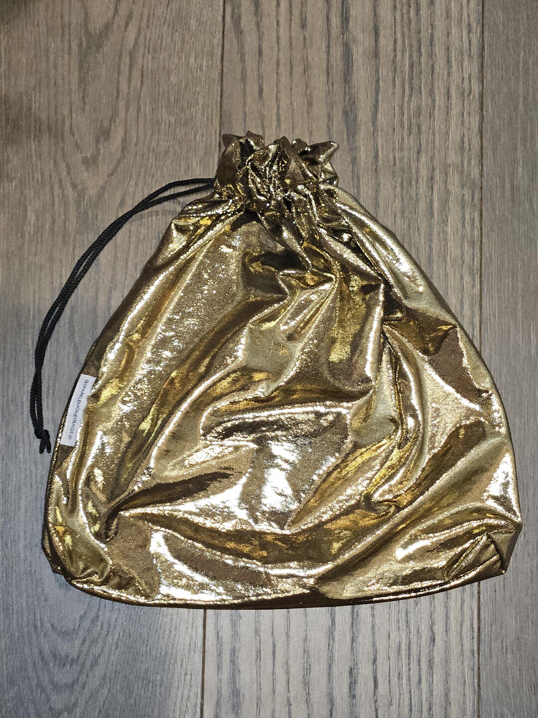 Shiny Dark Gold Foil Dot Pole Dancer Gogo Money Bag Cash Purse ...