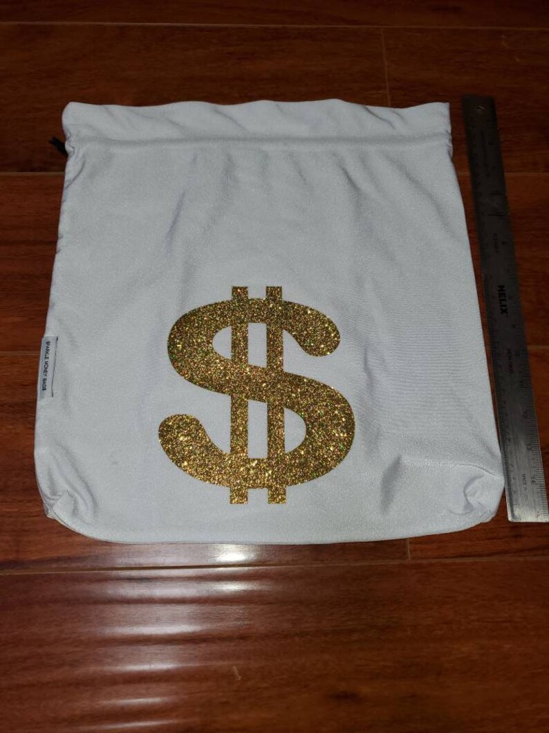 White Gold Sparkly Shiny Glitter Money Dollar Sign Entertainer - Etsy