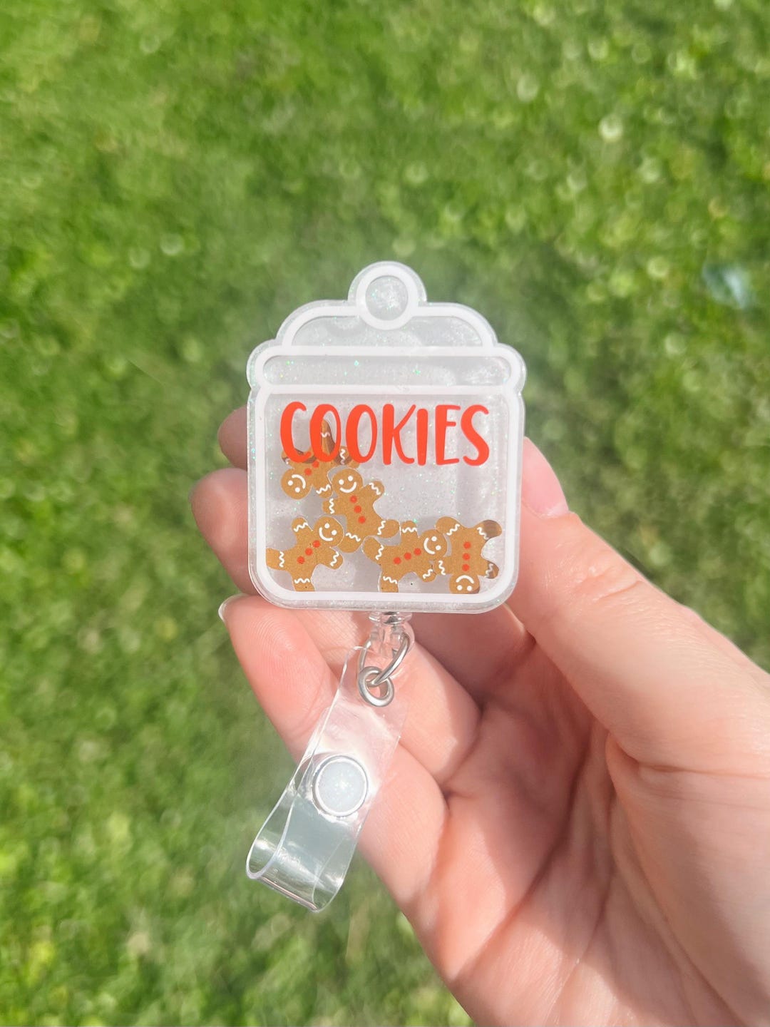 Gingerbread Cookie Jar Badge Reel, Christmas Badge Reel, Cookie Jar ...
