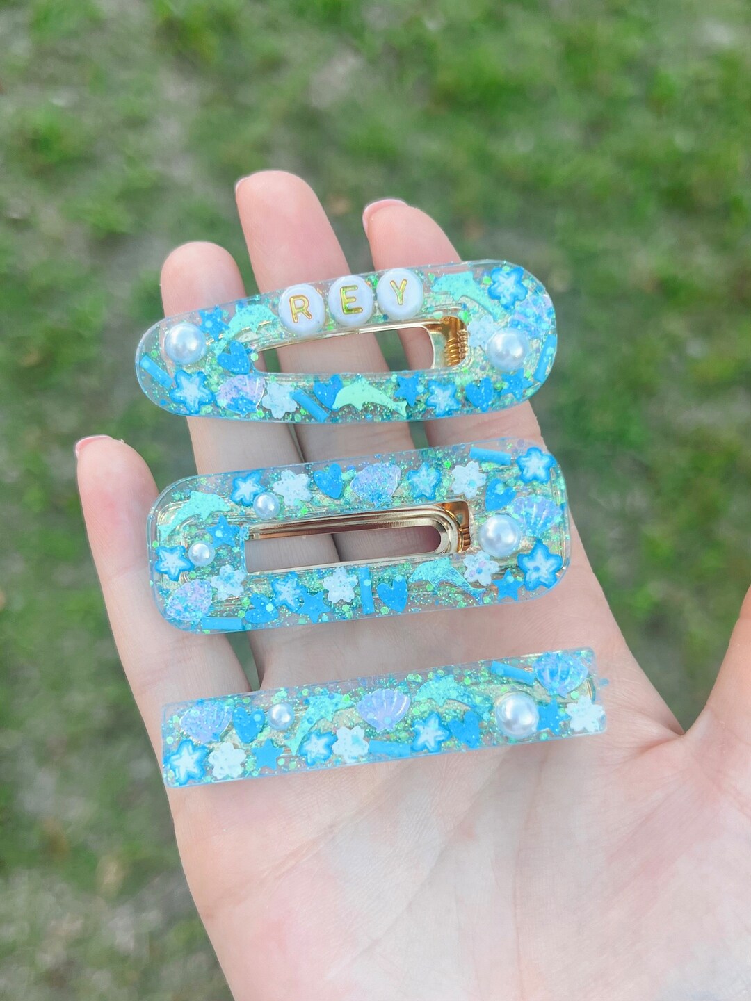 Under the Sea Hair Clips for Girls, Personalized Custom Hair Clips for ...