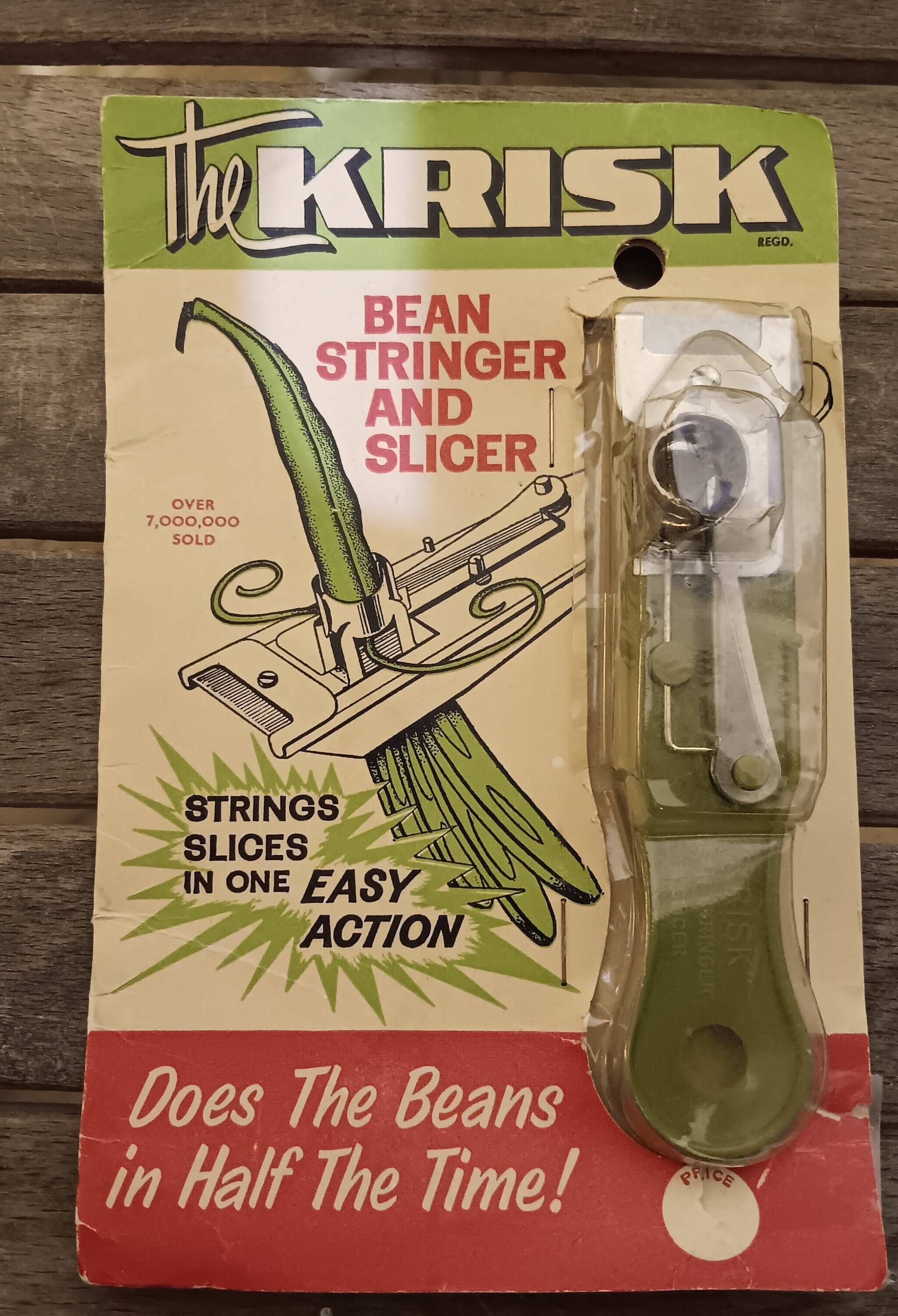 Vintage 1940's 50's the Krisk Bean Stringer & Slicer Avocado Green ...