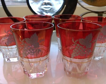 Red depression glass | Etsy