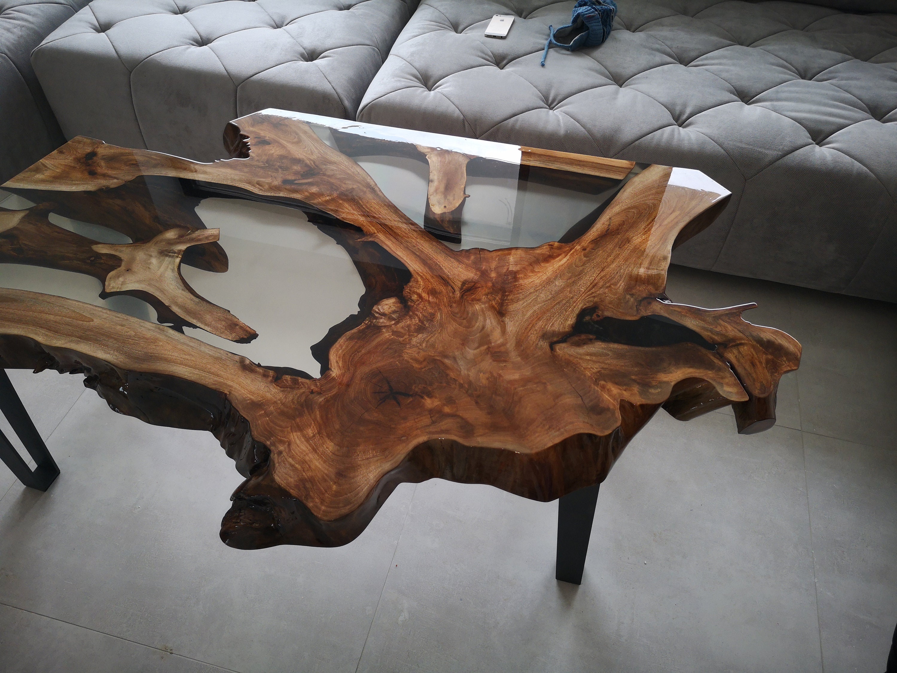 Coffe Table From Walnut Roots Slabs - Etsy