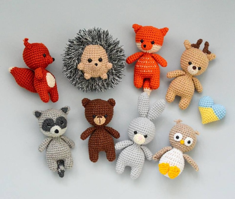 Woodland Baby Toy Forest Animals Set Fox Baby Toy Little Bear - Etsy