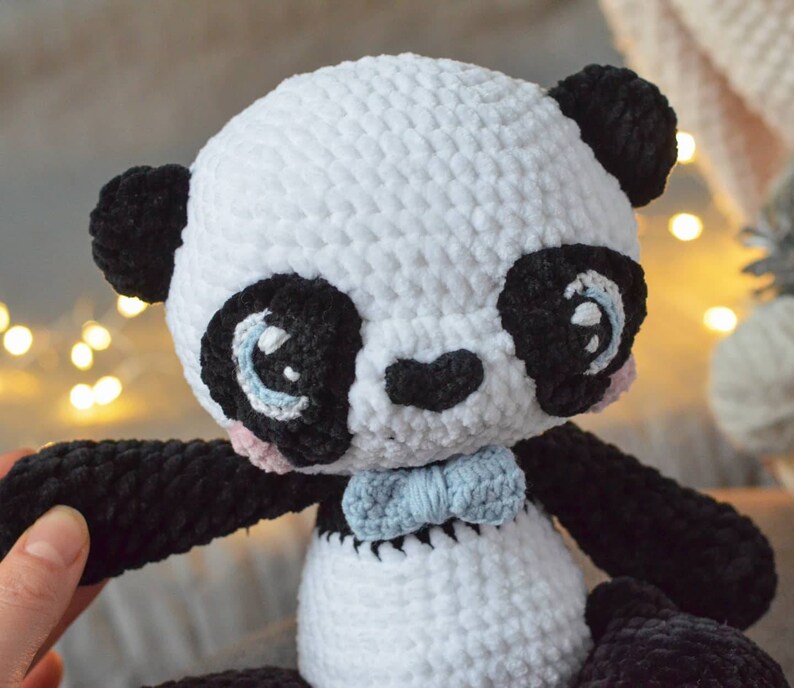 Panda Gift Crochet Panda Knitted Toy Panda Amigurumi Bear Toy - Etsy