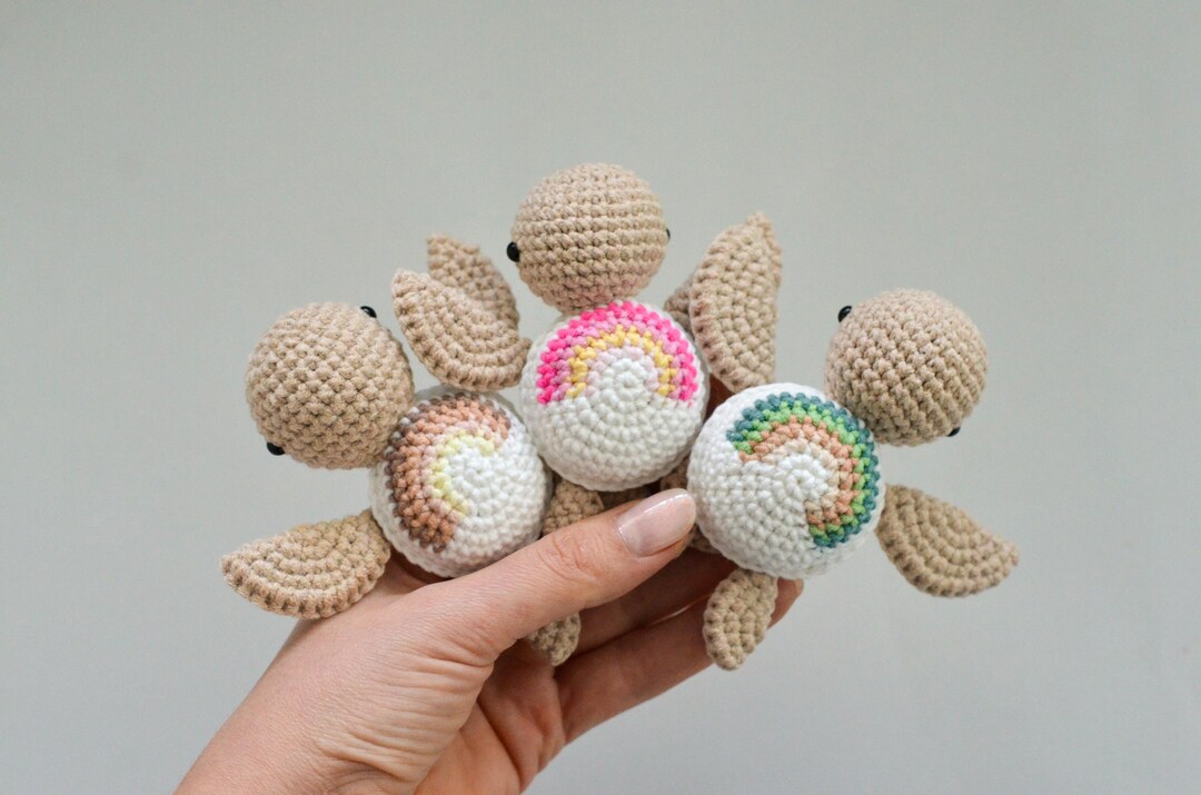 Crochet Turtle Rainbow Turtle Sea Animals Baby Gift Sea Baby Shower - Etsy
