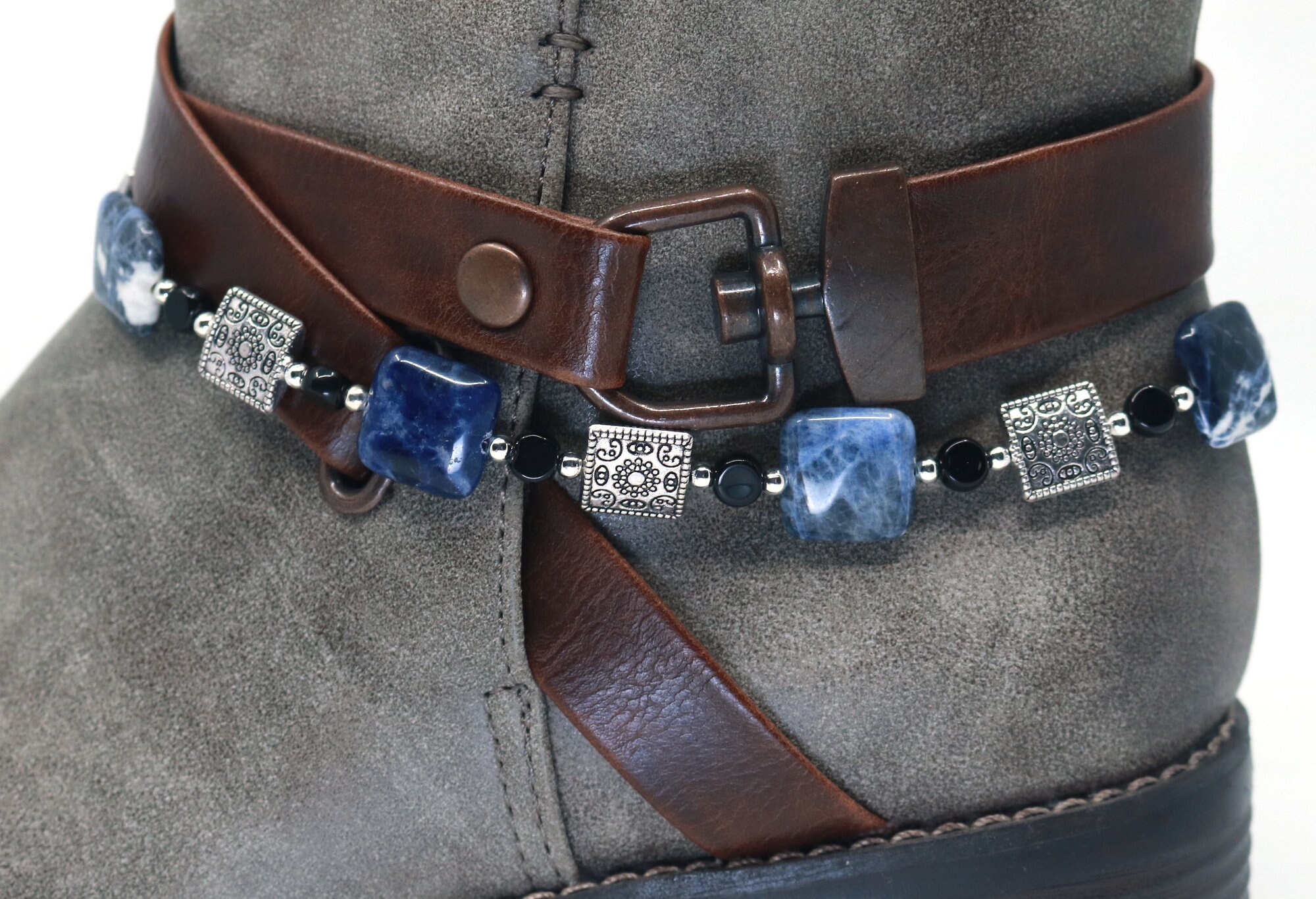 Gemstone Boot Bling Blue Boot Anklet Boot Jewelry Trending - Etsy