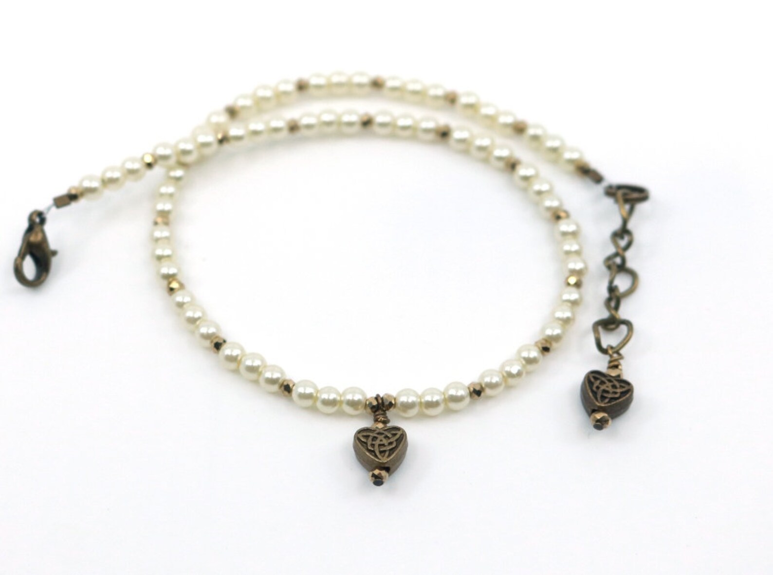 Wedding ankle bracelet jewelry for bride heart anniversary | Etsy