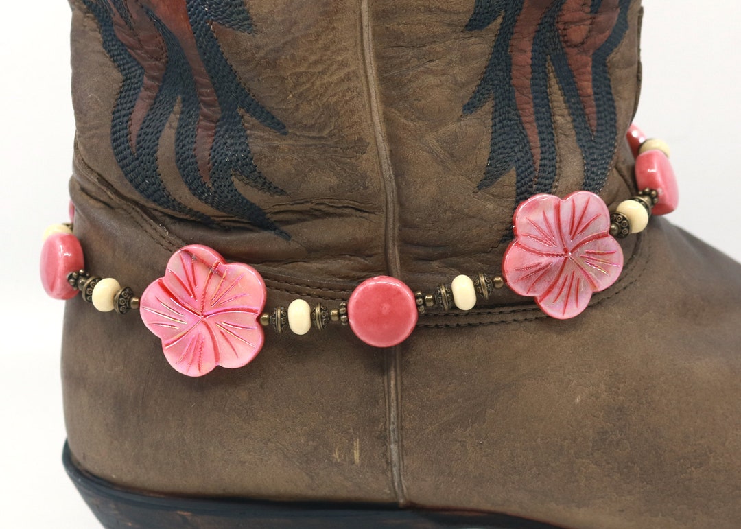 Flower Boot Jewelry, Pink Boot Bling, Boot Bracelet, Gift for Her ...