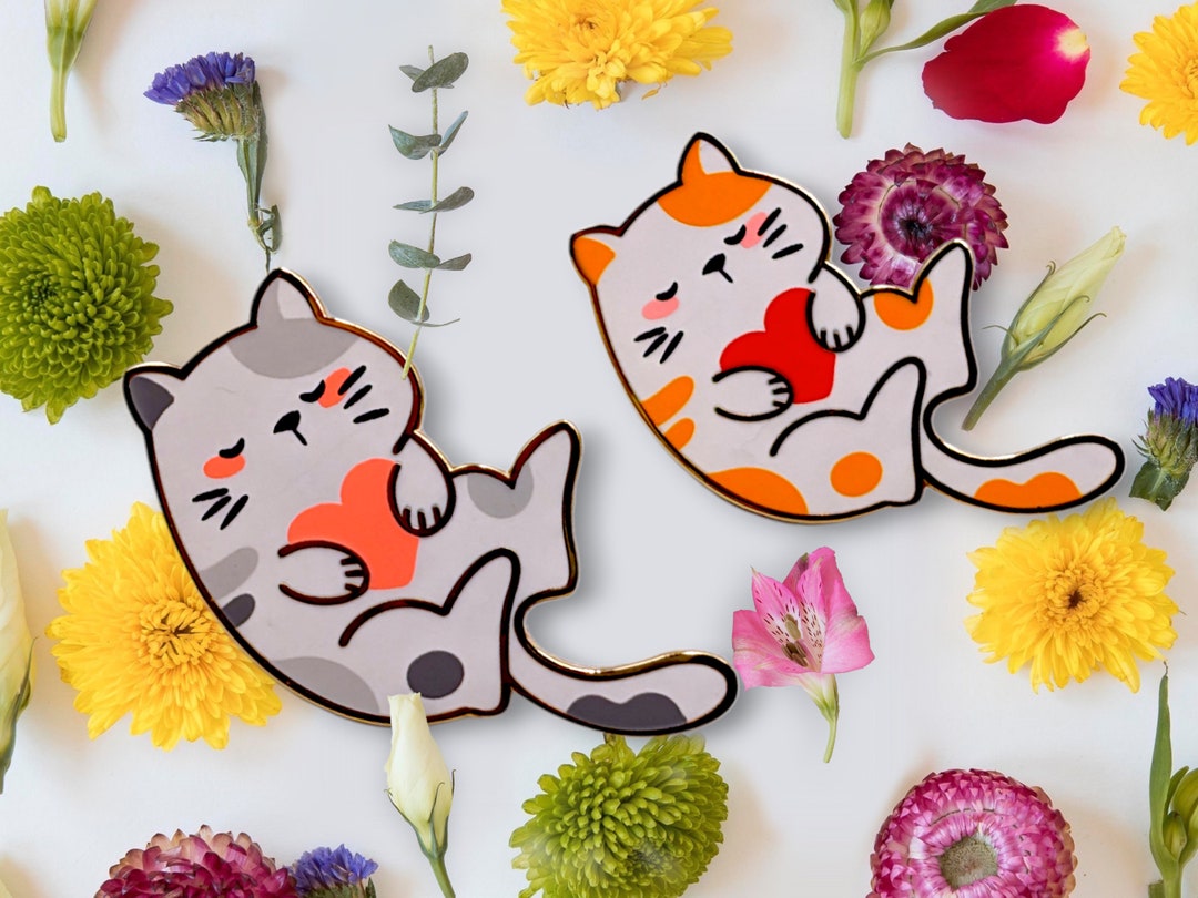 Cute Cat Enamel Pin Kawaii Jewelry Valentines Day T Cat Lovers