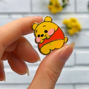 Cute Winnie the Pooh Pin, Enamel Accessory, Kawaii Jewelry, Pooh Bear ...