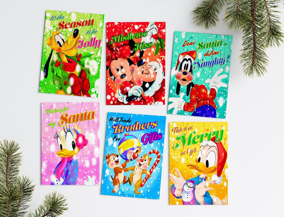 Printable Christmas Card Festive Mickey Christmas Card 5x7 Instant ...