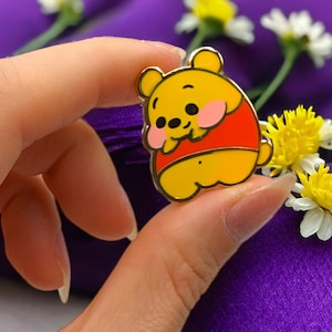 Cute Winnie the Pooh Pin, Enamel Accessory, Kawaii Jewelry, Pooh Bear ...