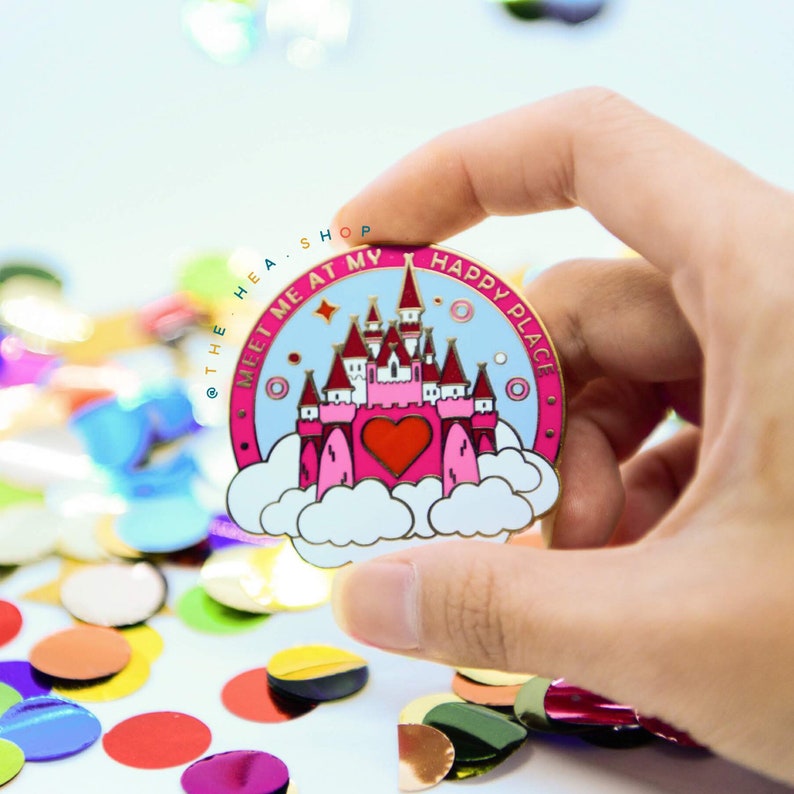 Fantasy Pin Happy Castle Hard Enamel Pin - Etsy