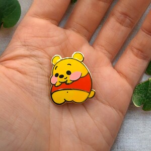 Cute Winnie the Pooh Pin, Enamel Accessory, Kawaii Jewelry, Pooh Bear ...