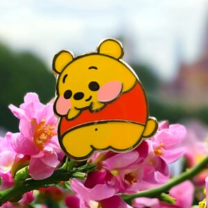 Cute Winnie the Pooh Pin, Enamel Accessory, Kawaii Jewelry, Pooh Bear ...