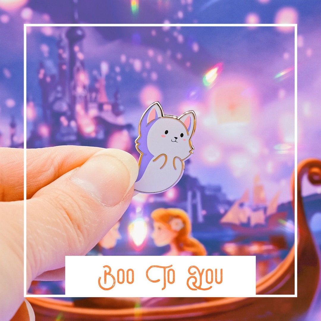 Cat Pin | Ghost Cat Pin | Hard Enamel Pin | Christmas Gift | Cat Lover ...