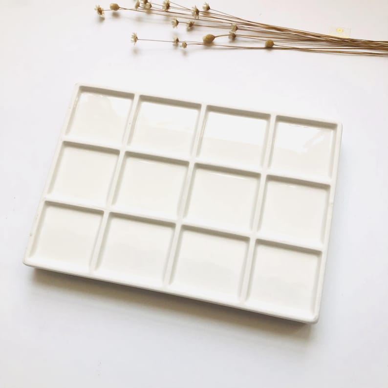 Ceramic Watercolor Palette 18-well Artist Ceramic Palettes - Etsy
