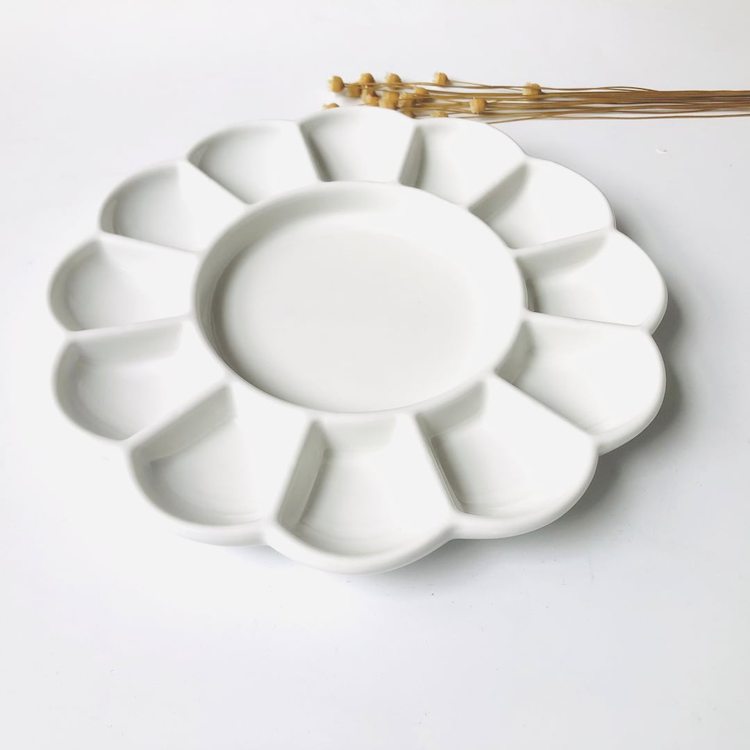 Ceramic Palette, Large Plum Shape Artist Ceramic Palettes, Gift for ...