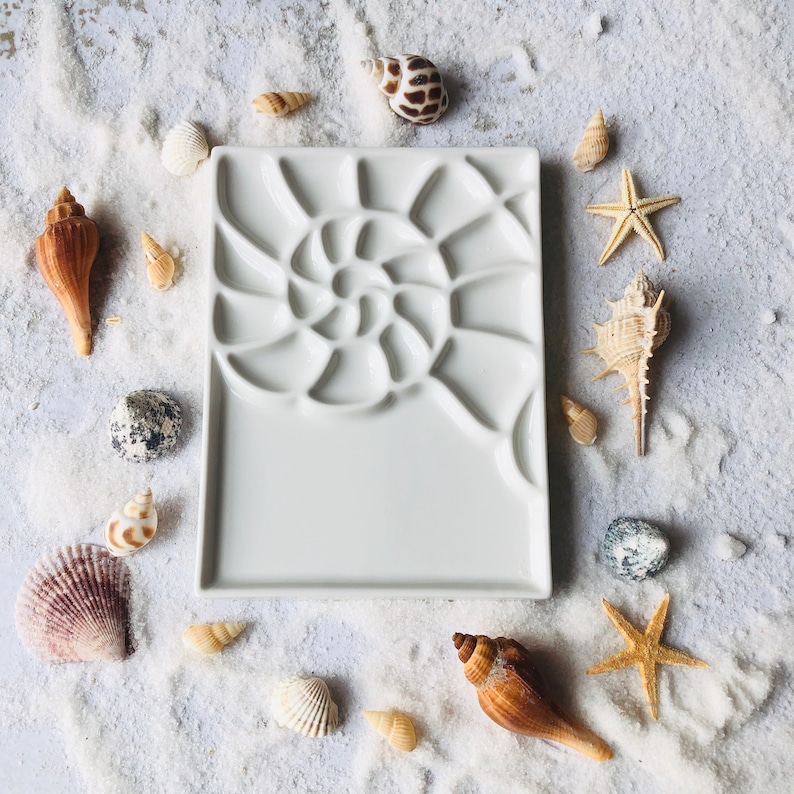 Ceramic Watercolor Palette, Conch Artist Ceramic Palettes, Gift for ...