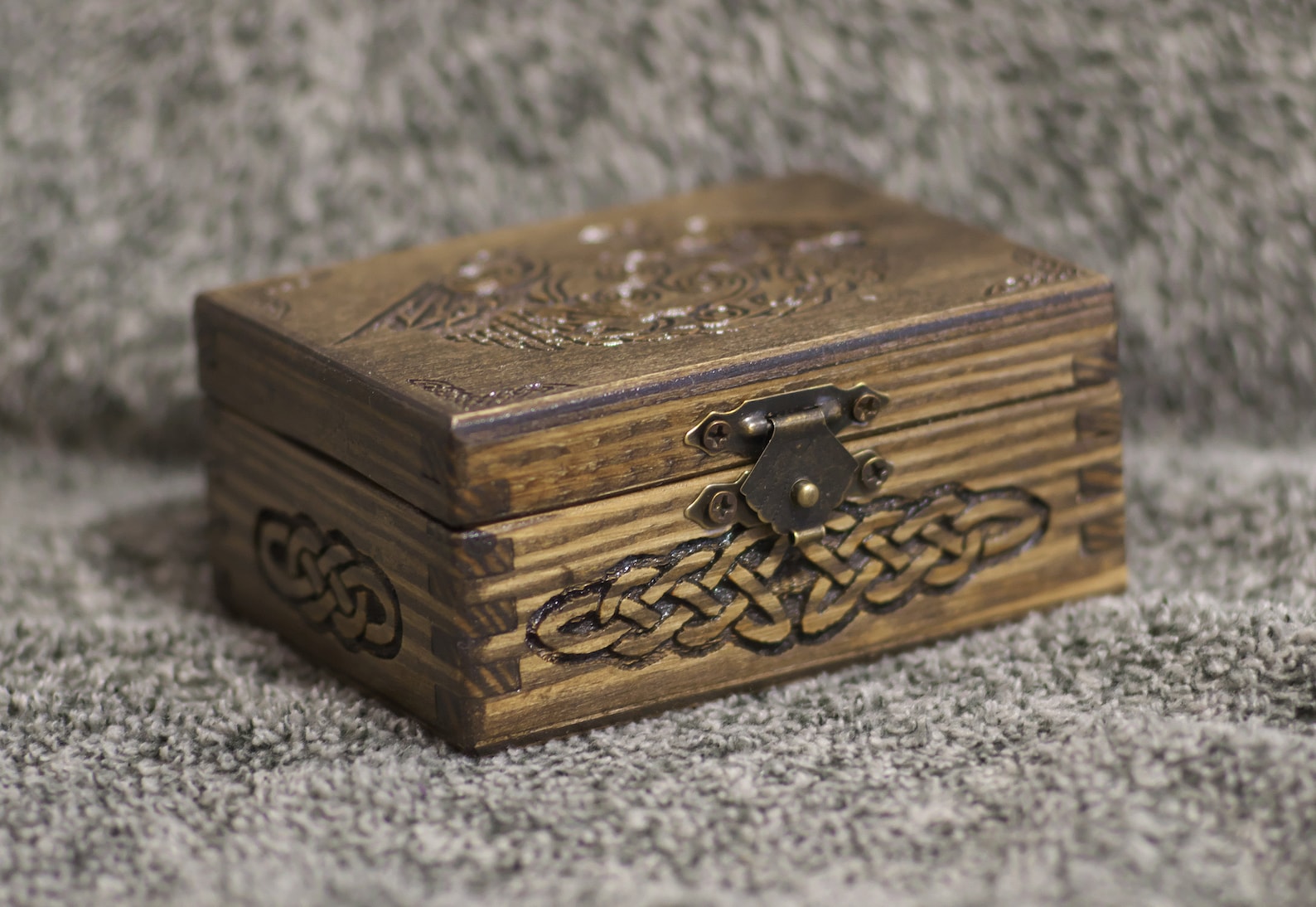 Celtic Ravens Themed Mini Wooden Jevelery Box/casket - Etsy