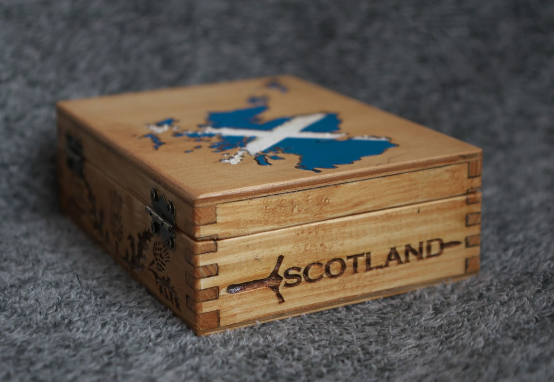 Map Od Scotland Themed Wooden Jevelery Box/casket - Etsy