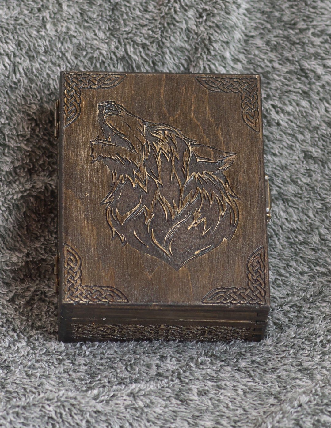 Celtic Wolf Themed Wooden Jevelery Box/casket - Book-shaped - Black - Etsy
