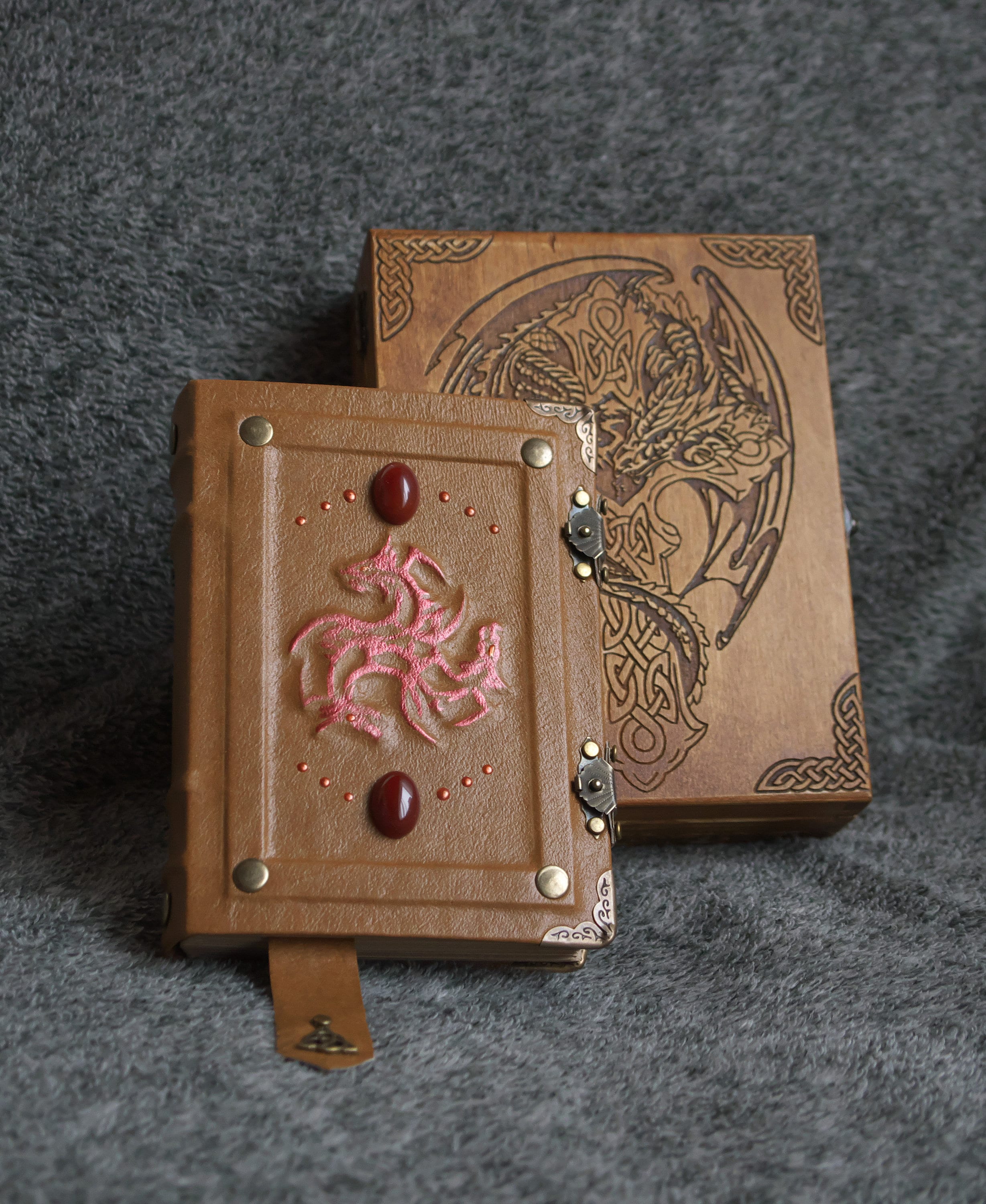 Celtic Triskel Dragon Themed Handmade Leather Craft Paper Notebook in ...