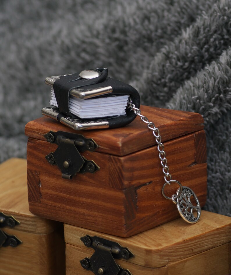 One Inch Tiny Handmade White Paper Leather Notebook Pendant in | Etsy