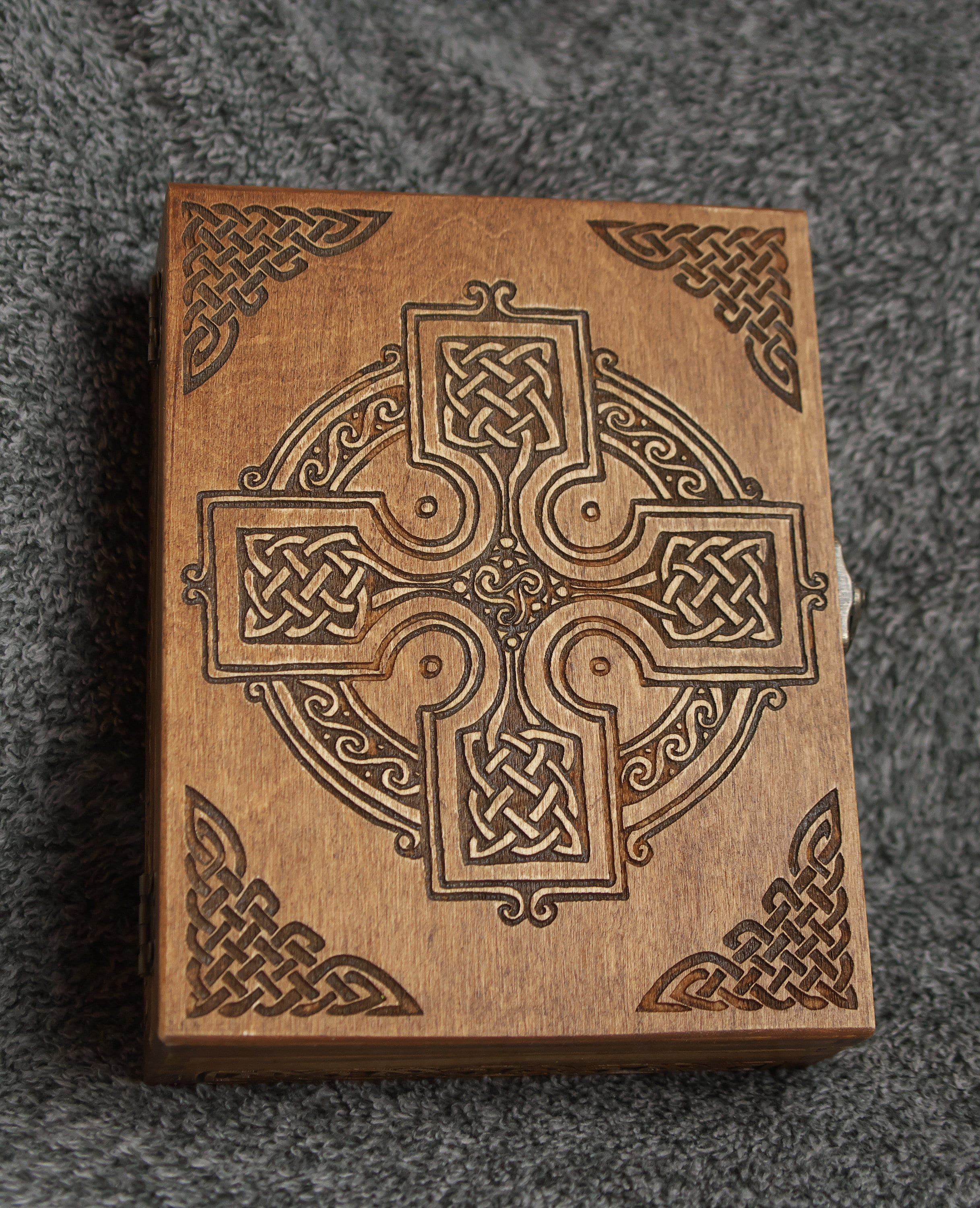 Celtic Cross Themed Wooden Jevelery Box/casket Book-shaped - Etsy