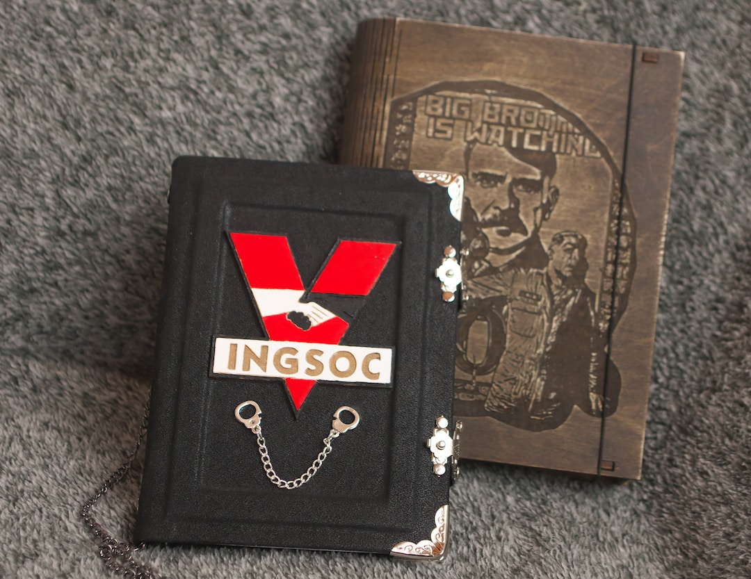 Orwell's "1984" Inspired Handmade Leather White Paper Notebook in ...