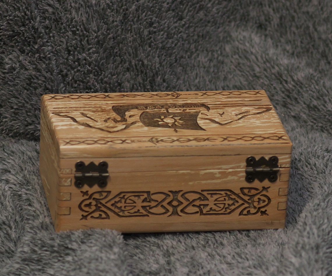Viking Themed Alder Wood Jevelery Box/casket - Etsy