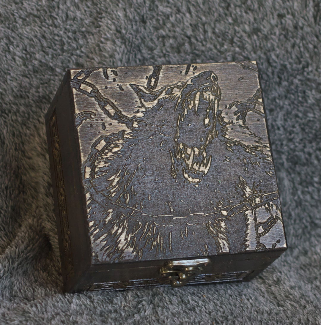 Fenrir - Ragnarok Themed Wooden Jevelery Box/casket - Hidden ...
