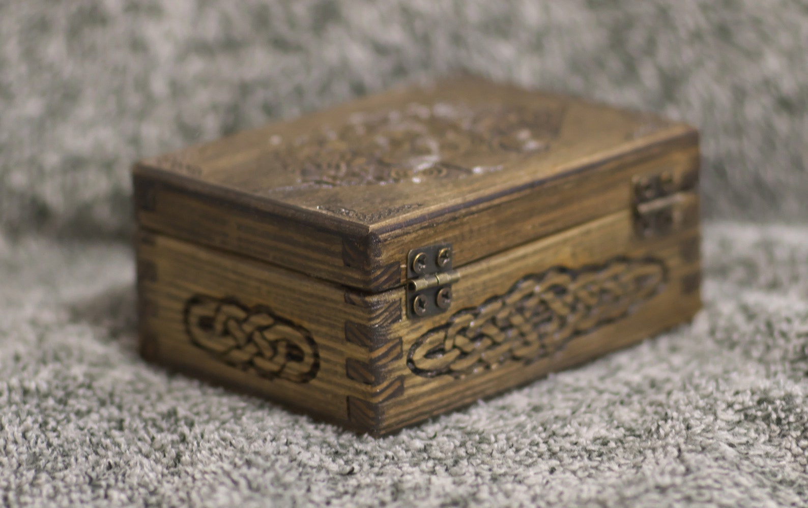 Celtic Ravens Themed Mini Wooden Jevelery Box/casket - Etsy