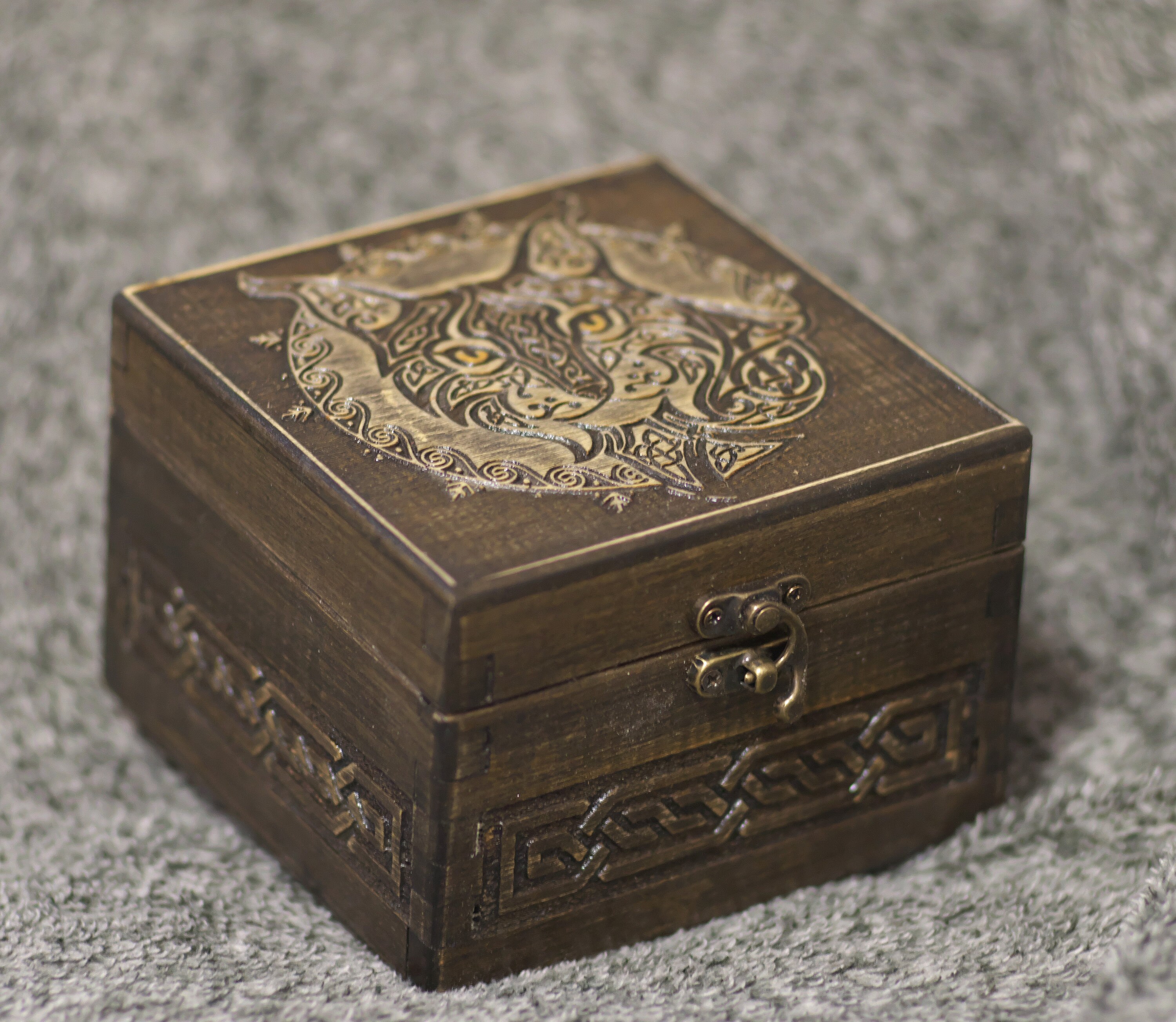 Lynx Themed Wooden Jevelery Box/casket Hidden Compartment | Etsy