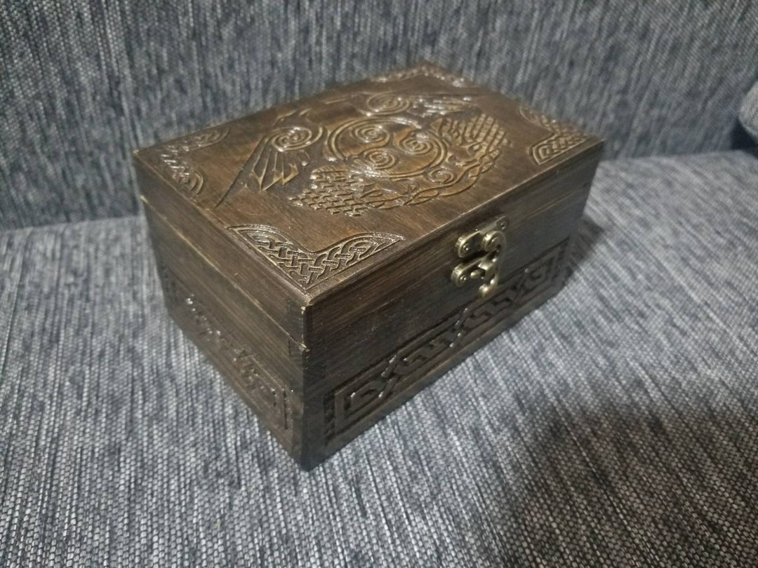 Celtic Ravens Themed Wooden Jevelery Box/casket - Etsy