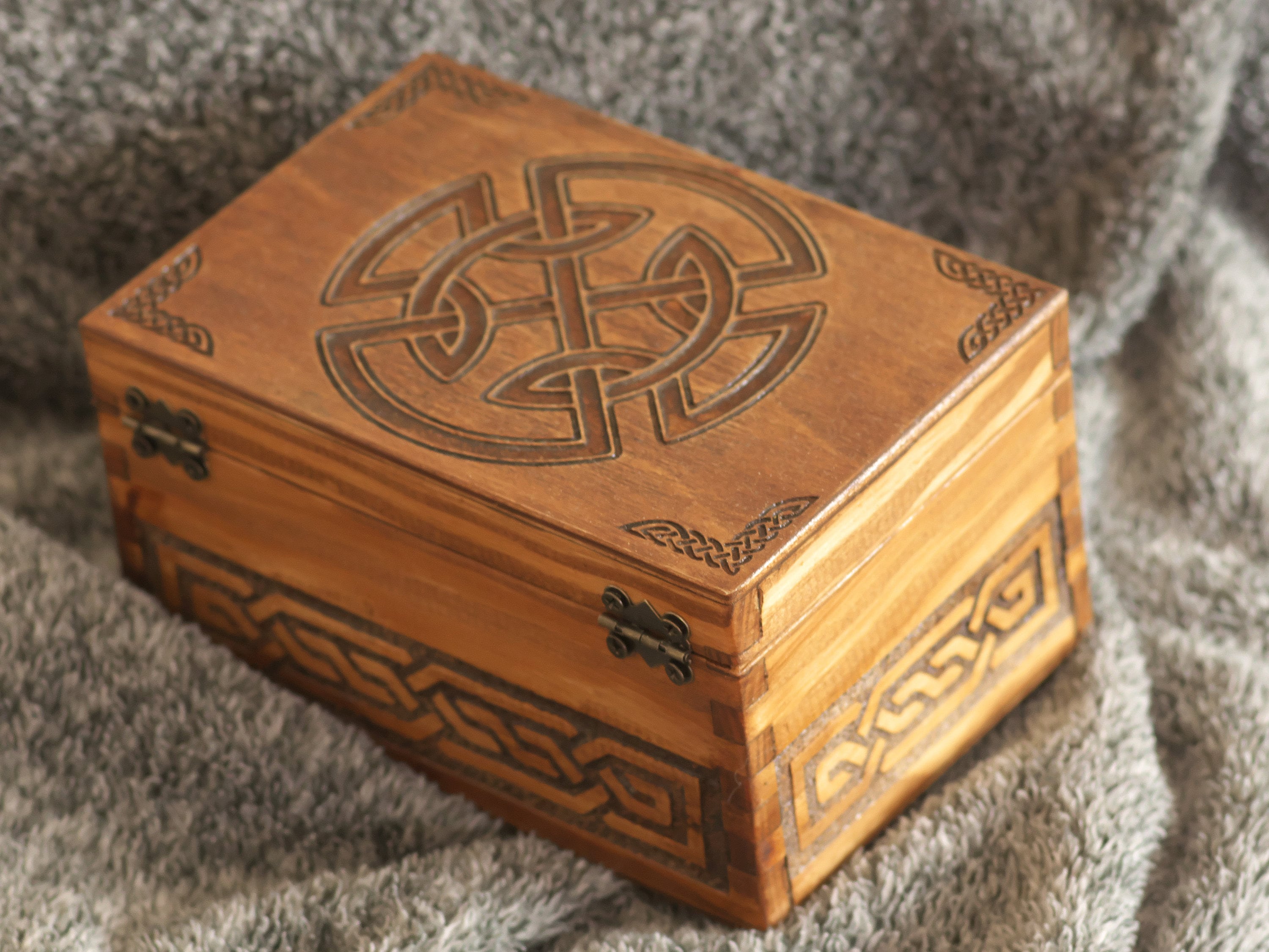 Celtic Themed Wooden Jevelery Box/casket - Etsy
