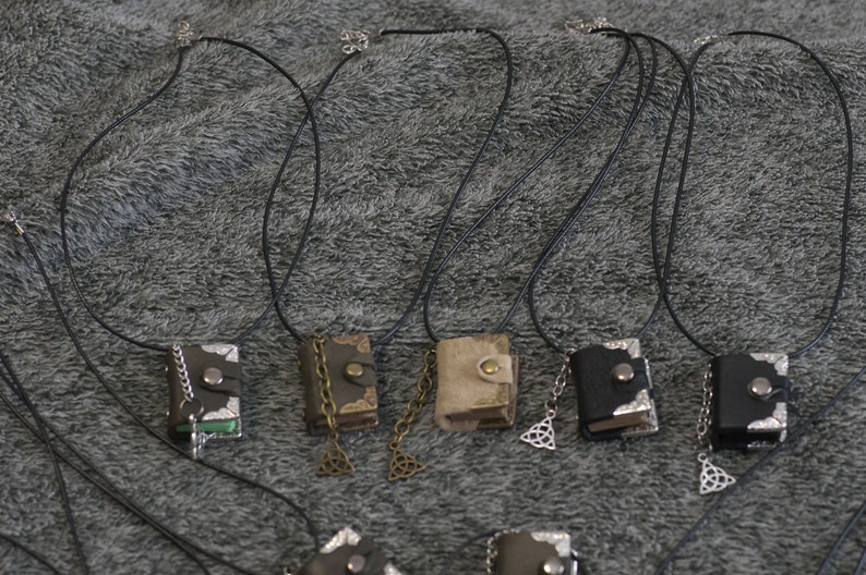 One Inch Tiny Handmade Leather Notebook Pendant in Wooden Box - Etsy