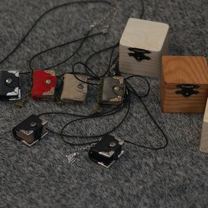 One Inch Tiny Handmade Leather Notebook Pendant in Wooden Box - Etsy