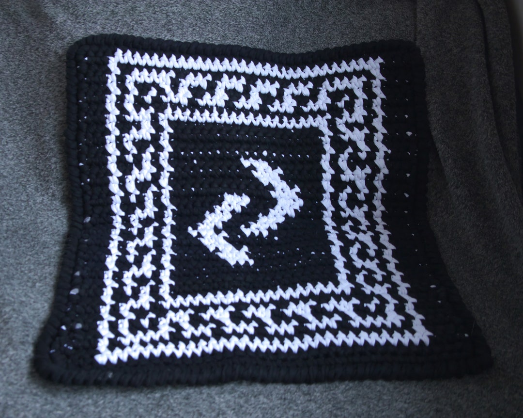 Double-sided Interior Rug "runes", Crocheted Using Rustic Techniques ...