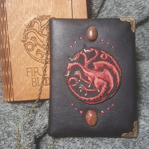 Red Dragon Themed Handmade Leather Black Paper Notebook in - Etsy