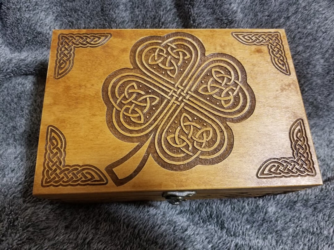 4 Leaf Clover Themed Wooden Jevelery/cash Box/casket - Etsy
