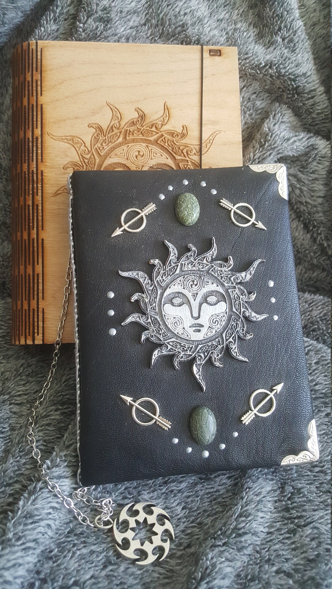 Solar Themed Sun Slavs Series Handmade White Paper Leather Notebook in ...