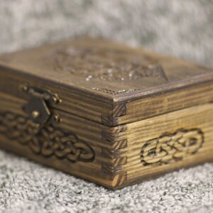 Celtic Ravens Themed Mini Wooden Jevelery Box/casket - Etsy