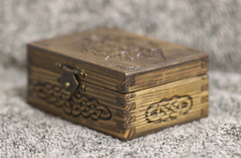 Celtic Ravens Themed Mini Wooden Jevelery Box/casket - Etsy
