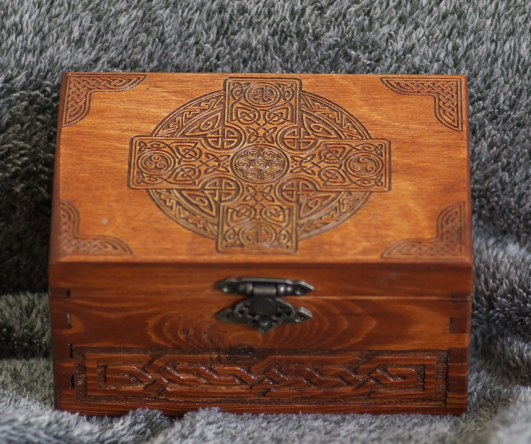 Celtic Cross Themed Wooden Jevelery Box/casket - Etsy