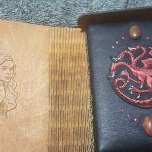 Red Dragon Themed Handmade Leather Black Paper Notebook in - Etsy